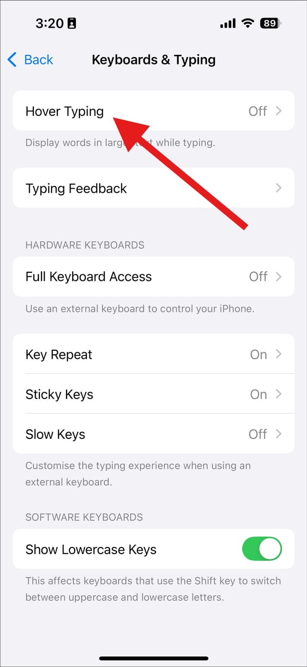 Hover typing in iOS 18 improves text input and accessibility