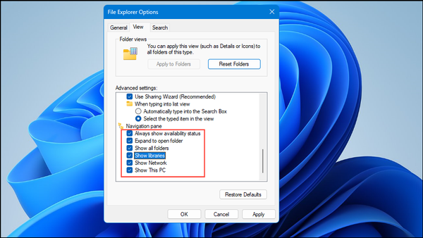 How to restore missing Quick Access in Windows 11 File Explorer