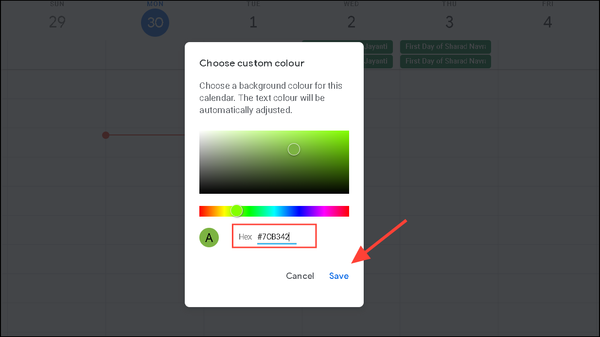 How to customize Google Calendar with custom colors