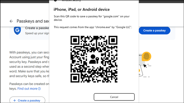 How to create and use a passkey for another device on Windows 11