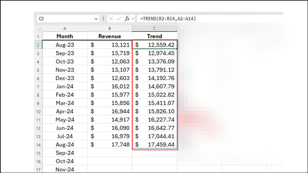 How To Use The Trend Function In Excel