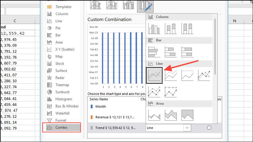 How to use the TREND function in Excel
