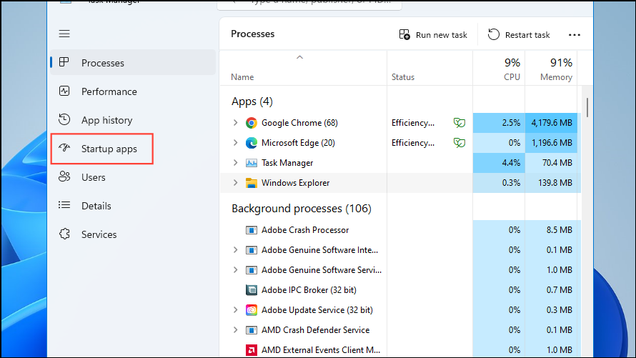 How to clear memory on Windows 11
