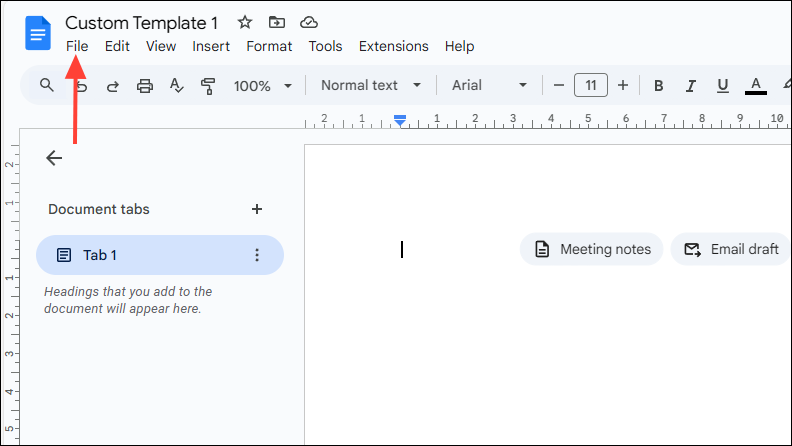 How to create and use custom templates in Google Docs