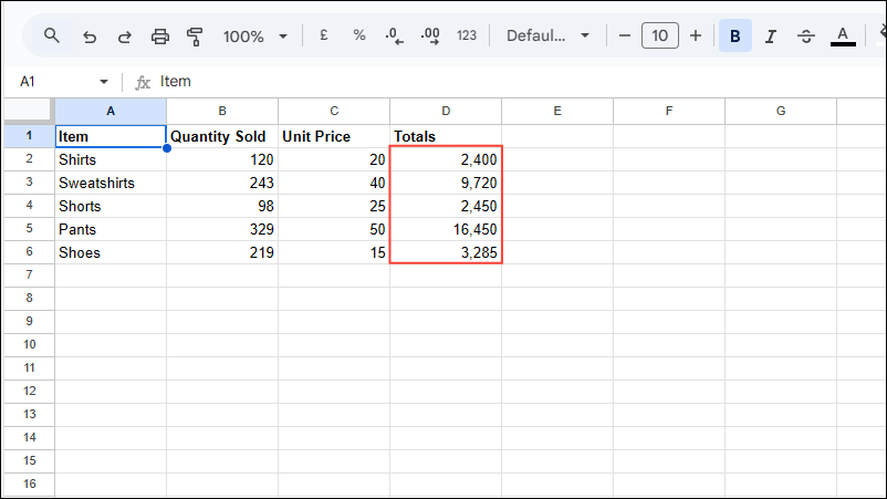 How to use the Array Formula in Google Sheets