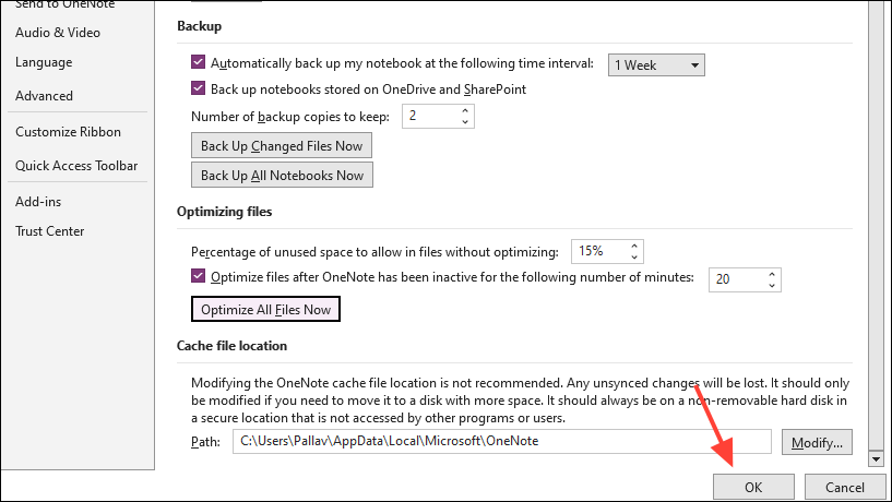 How to fix OneNote "You’re out of disk space" error