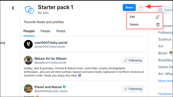 What are starter packs on Bluesky and how to use them