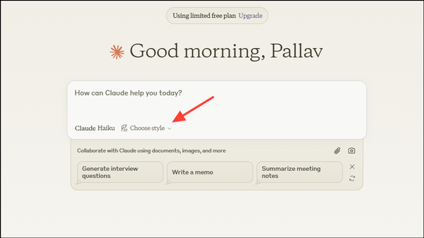 How to use different writing styles in Claude AI