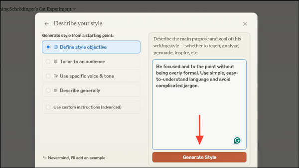 How to use different writing styles in Claude AI