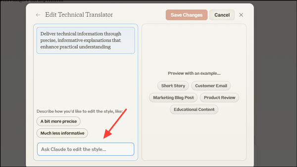 How to use different writing styles in Claude AI