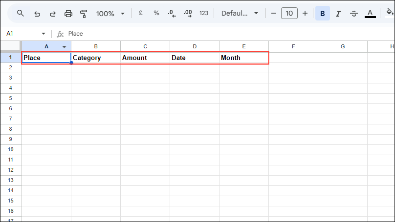 How to create a monthly spending tracker using Google Sheets