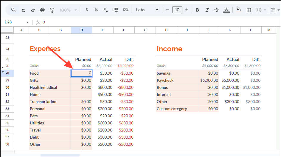 How to make a budget spreadsheet in Google Sheets using Google Templates