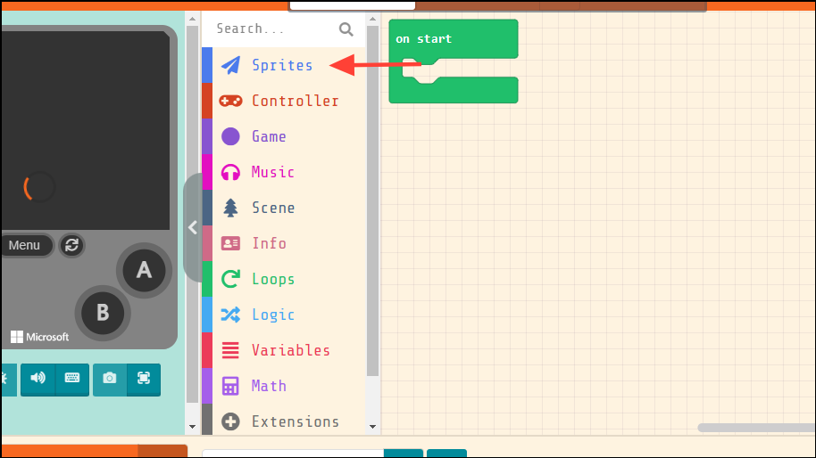 How to make a game on Microsoft MakeCode Arcade
