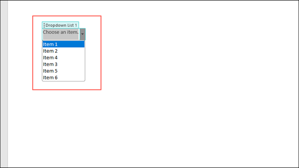 How to add a dropdown list to a Word document