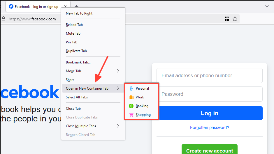 What are Firefox container tabs and how to use them
