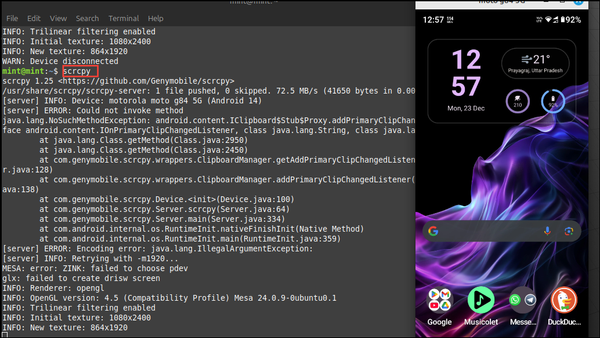How to mirror your Android screen on Linux