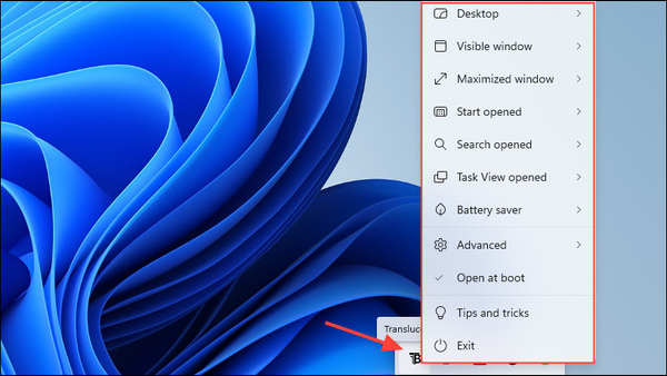 How to get a transparent taskbar on Windows 11