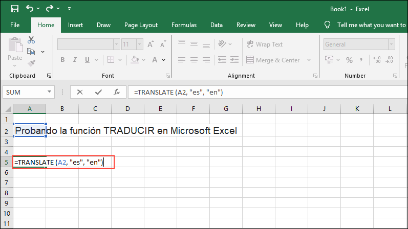 How to use the TRANSLATE and DETECTLANGUAGE functions in Excel