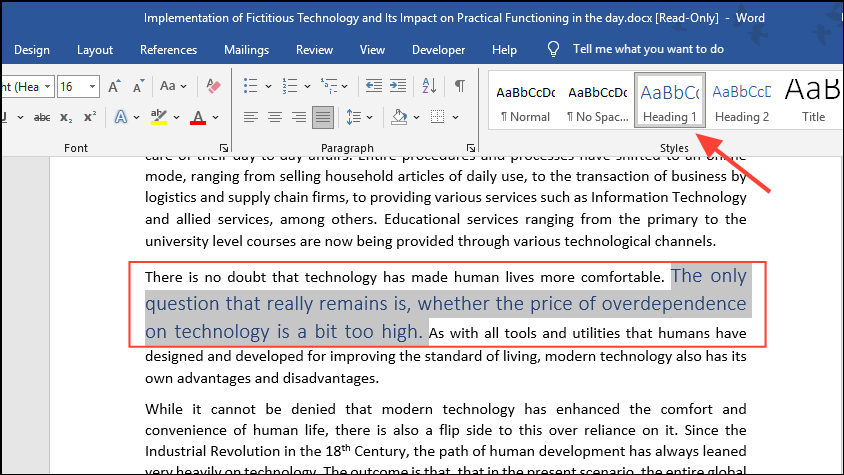 How to add design elements in a Word document