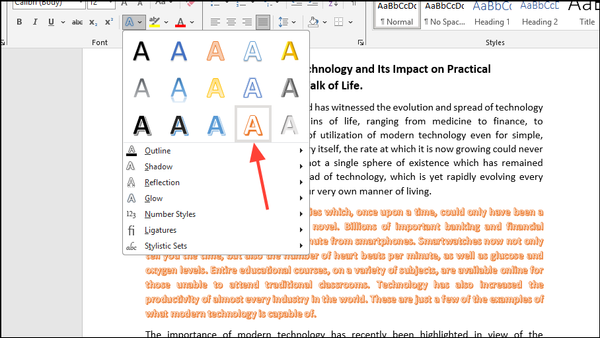 How to add design elements in a Word document