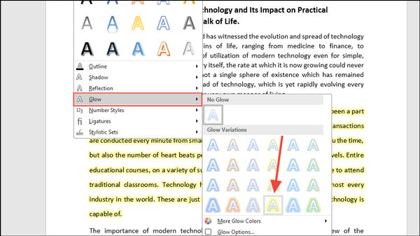 How to add design elements in a Word document