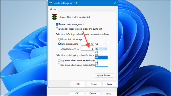 How to use Disk Quotas on Windows 11 to limit user storage