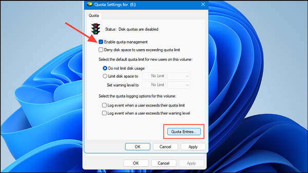 How to use Disk Quotas on Windows 11 to limit user storage