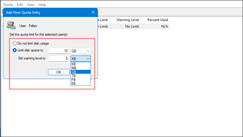 How to use Disk Quotas on Windows 11 to limit user storage