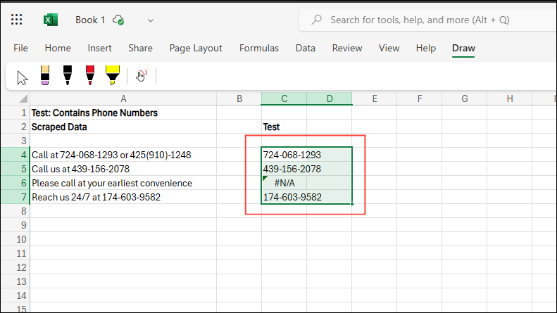 How to use the REGEX functions in Excel