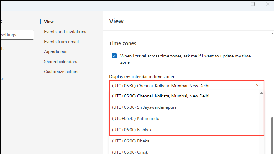How to change the Time Zone in Microsoft Outlook