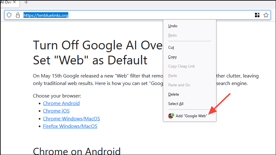 How to search the web without AI content