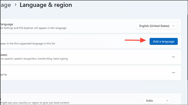 How to switch language on keyboard in Windows 11
