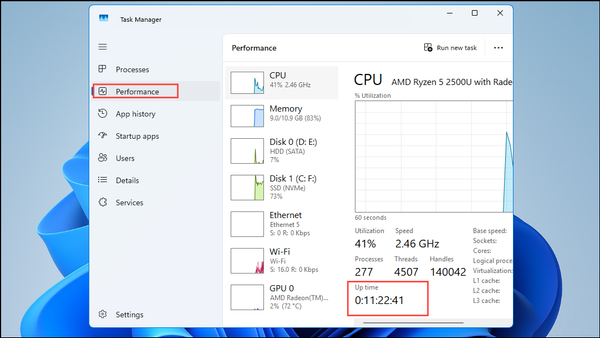 How to Reset Uptime in Windows 11