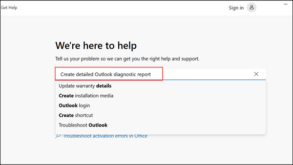 Fix Issues With Outlook Using Get Help in Windows 11