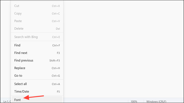 How to Reset Notepad Font in Windows 11