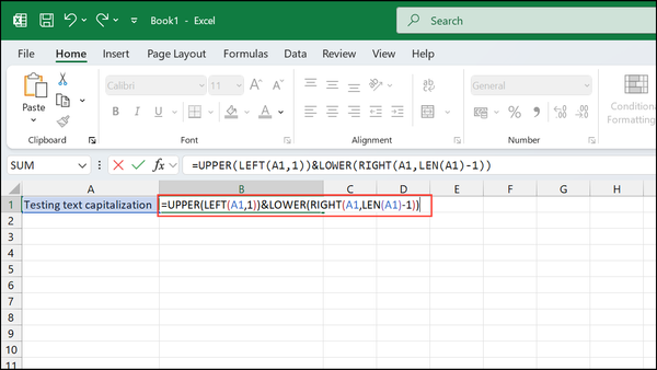 How to Capitalize the First Letter of a Text String in Excel