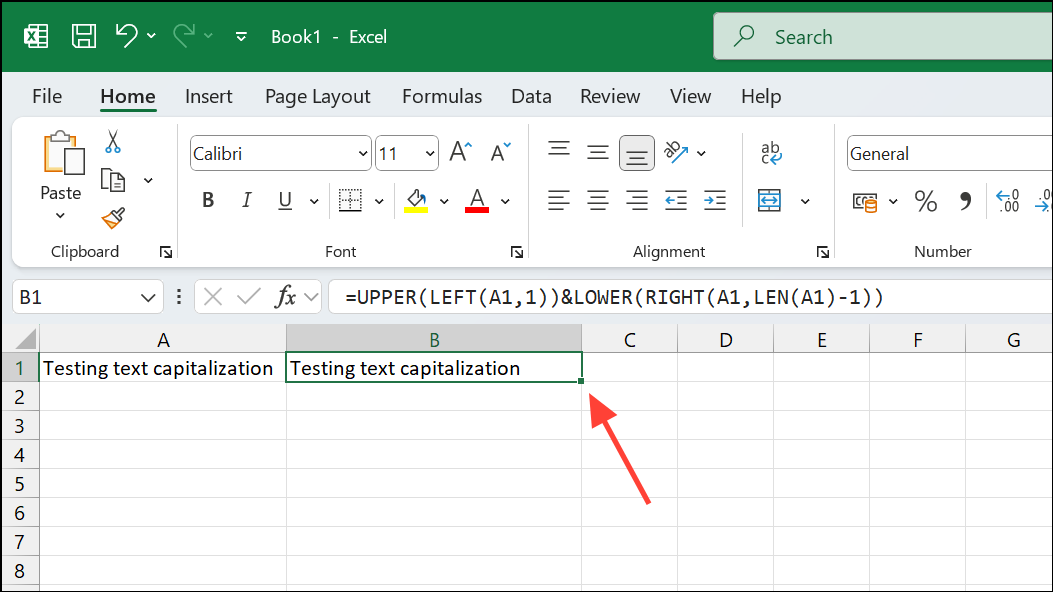 How to Capitalize the First Letter of a Text String in Excel
