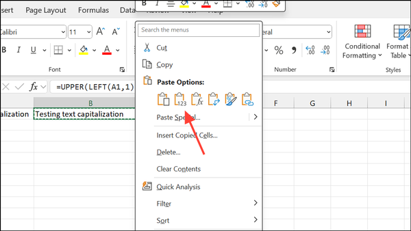 How to Capitalize the First Letter of a Text String in Excel