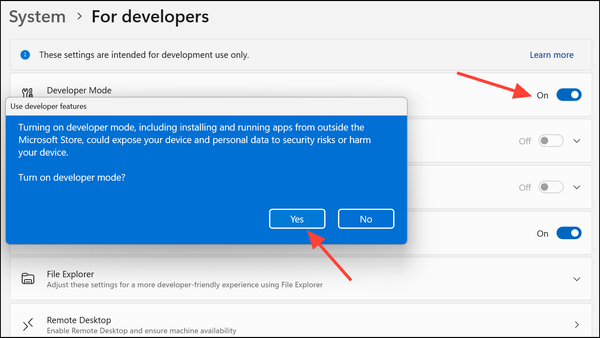 Enable or Disable Developer Mode in Windows 11