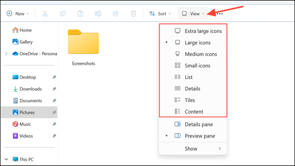 Change the Default View in File Explorer on Windows 11