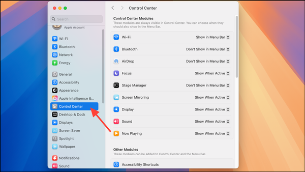 Customize the Menu Bar and Control Center Widgets on macOS 15
