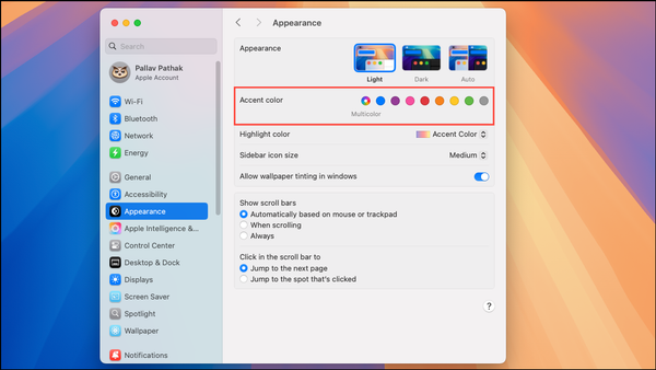 Change the System Font and Accent Colors in macOS 15