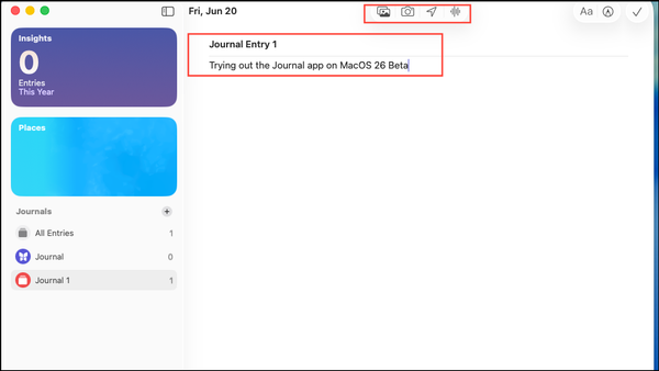 Take Notes Easily and Efficiently With the Journal App on macOS 26