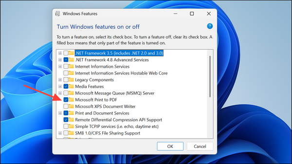 Show or Restore Microsoft Print to PDF Printer in Windows 11