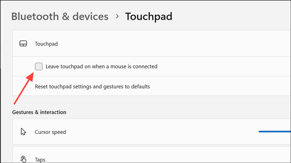 Disable Touchpad When Connecting External Mouse in Windows 11