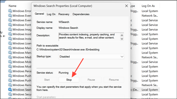 Disable Windows Search Indexing When Disk Space Is Low in Windows 11