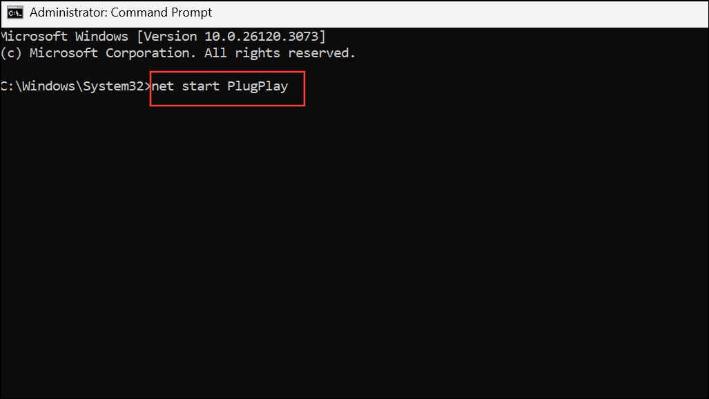 Fix Plug and Play Service Failed or Is Missing Error in Windows 11