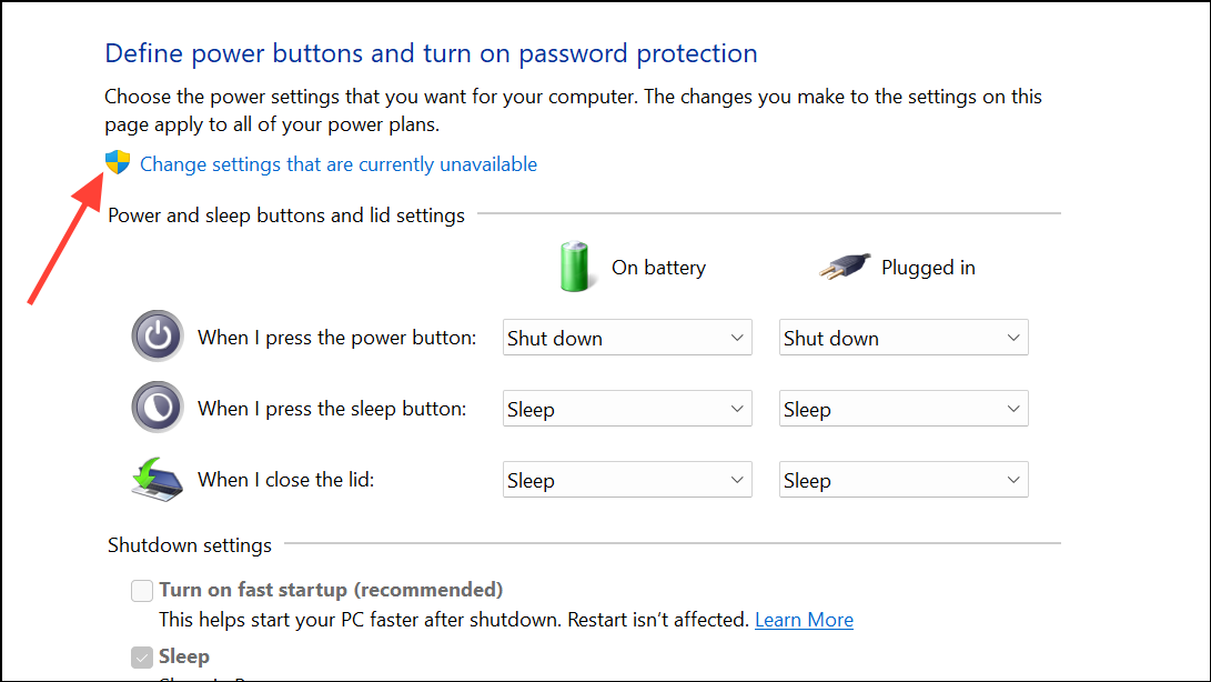 Fix Turn On Fast Startup Missing on Windows 11