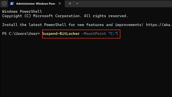 Suspend or Resume BitLocker Encryption on Windows 11