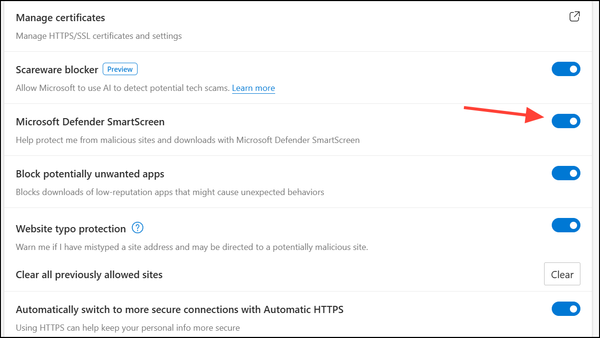 Enable or Disable SmartScreen Filter on Windows 11